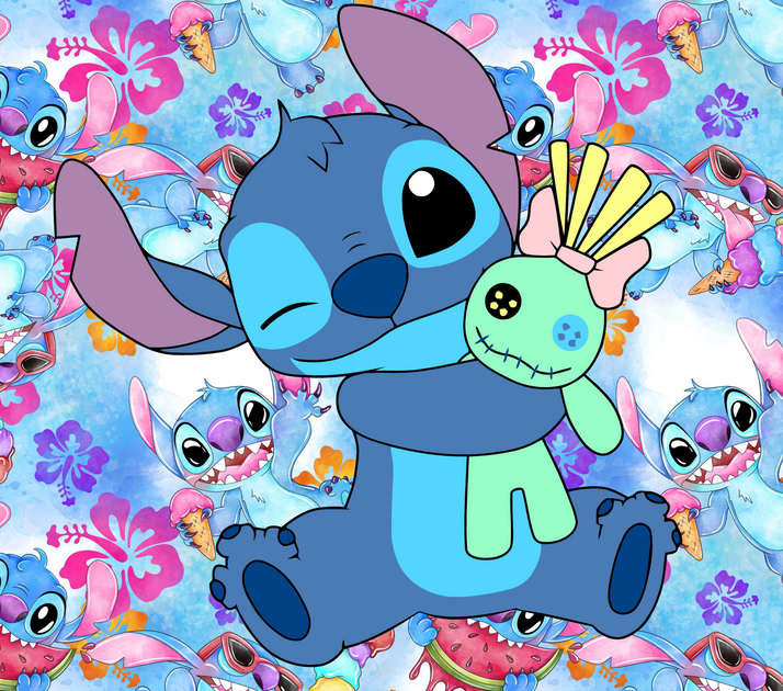 Stitch Winking w/Doll 7 UV-DTF 20 oz Skinny Tumbler Wrap – Twisted ...