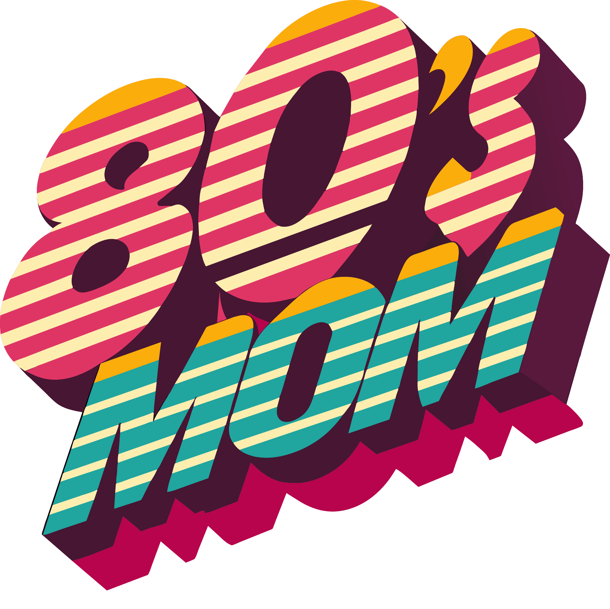 Striped 80's Mom DTF (direct-to-film) Transfer – Twisted Image Transfers