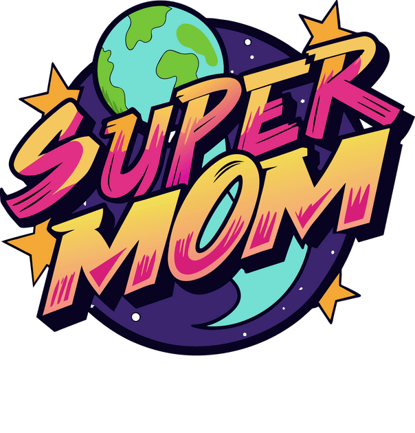 Super Mom Stars & Planets DTF (direct-to-film) Transfer – Twisted Image ...