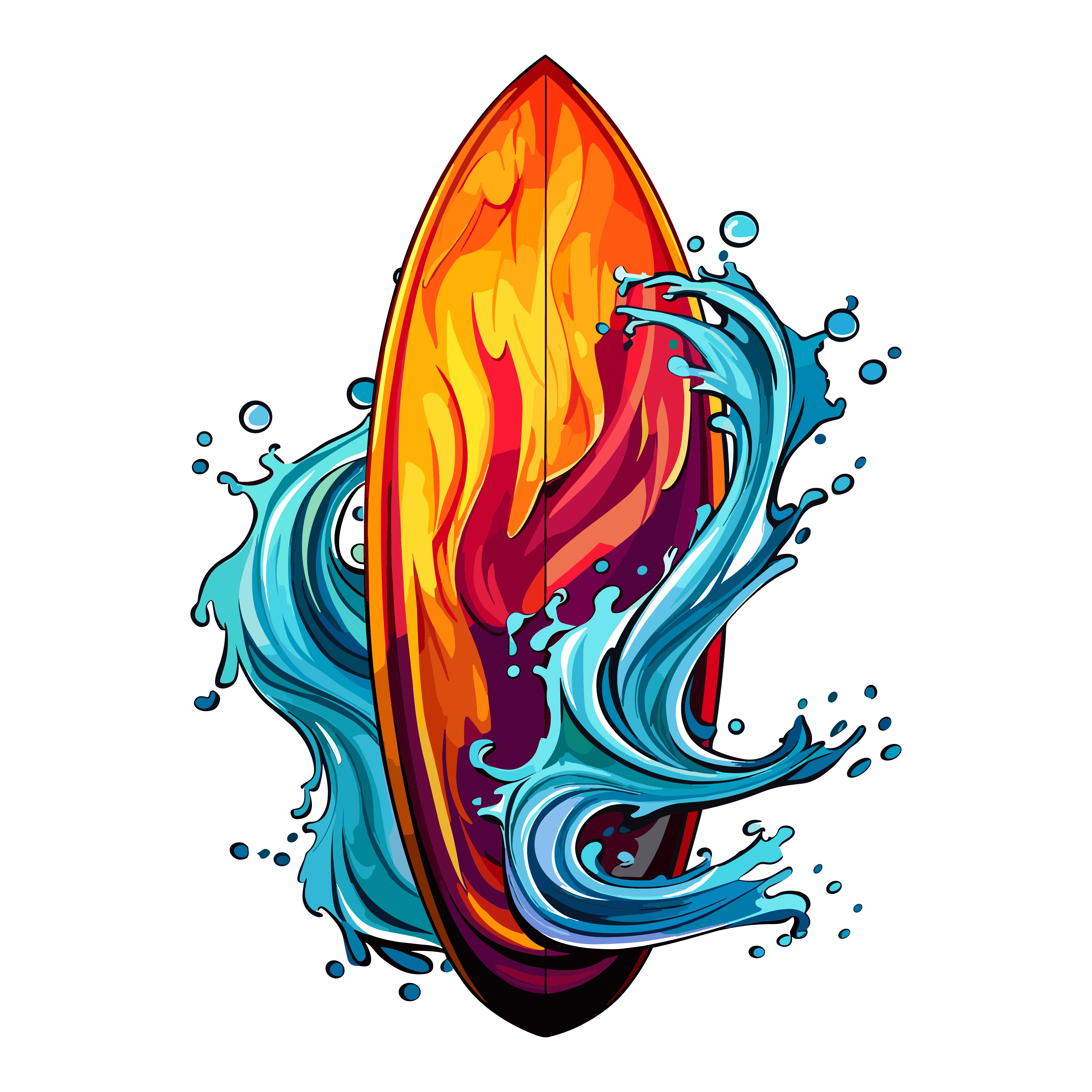 Surf Board Color Drip DTF (direct-to-film) Transfer – Twisted Image ...