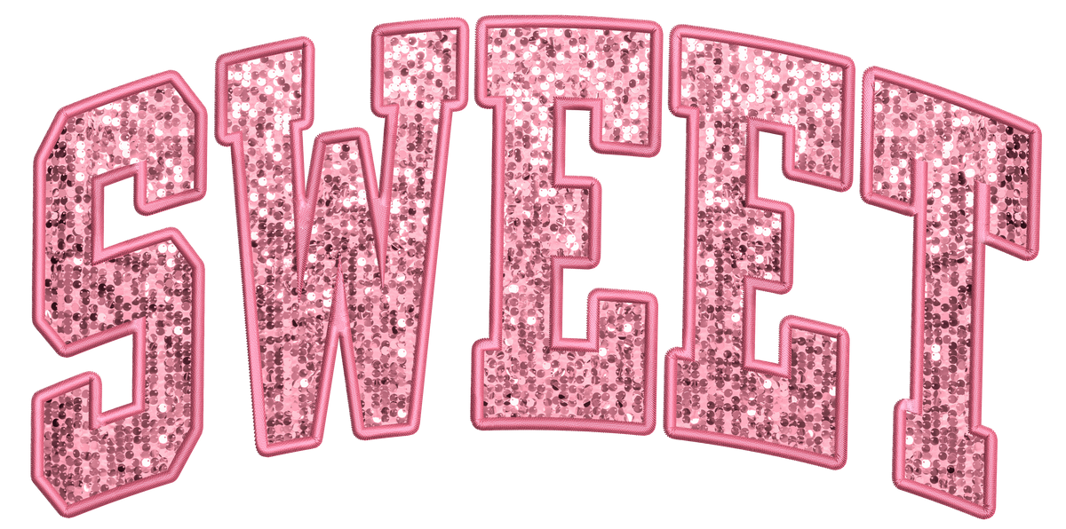 Sweet In Pink Glitter Font DTF (direct-to-film) Transfer – Twisted ...