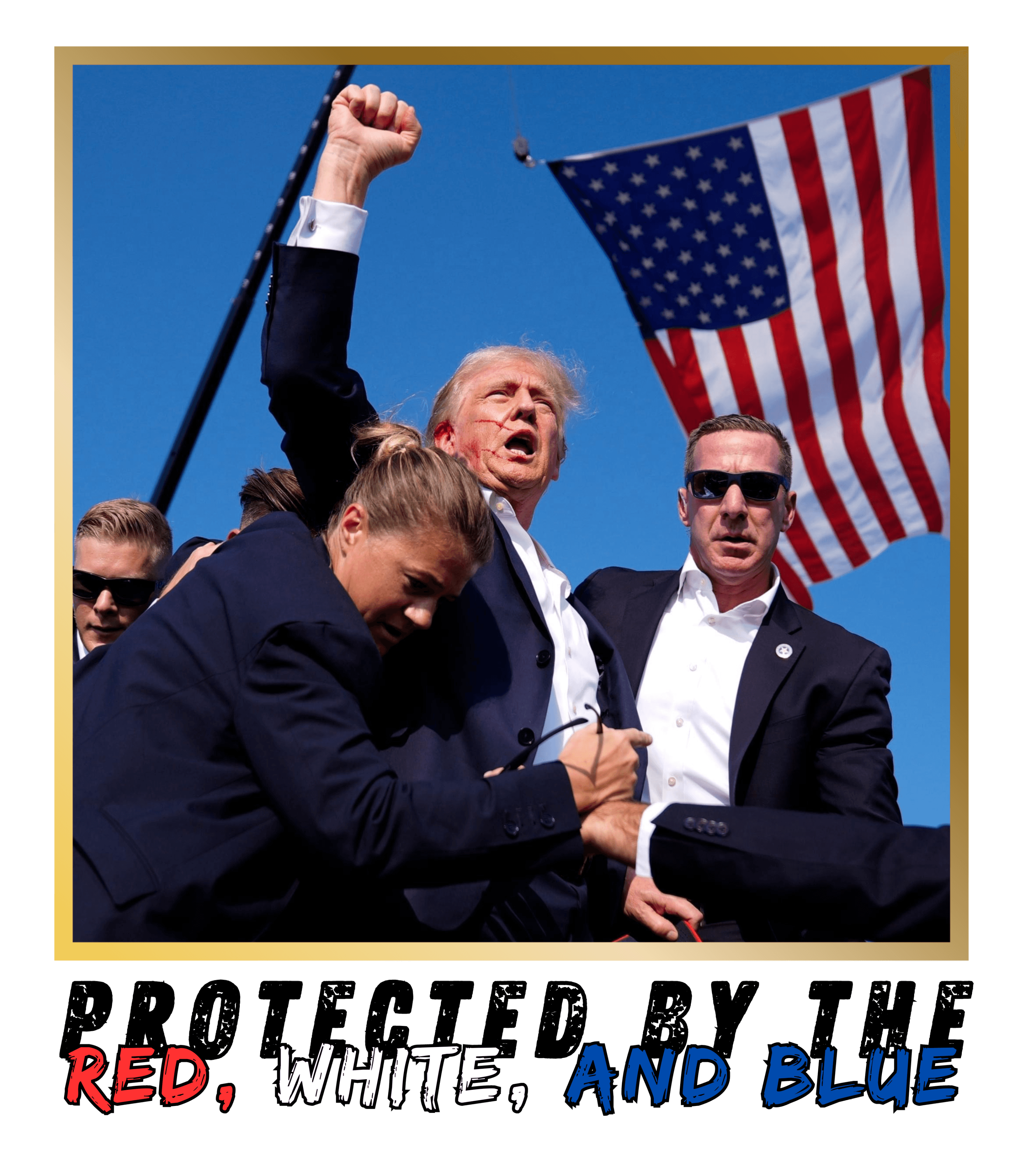 Trump Protected by the Red, White, and Blue DTF (direct-to-film ...