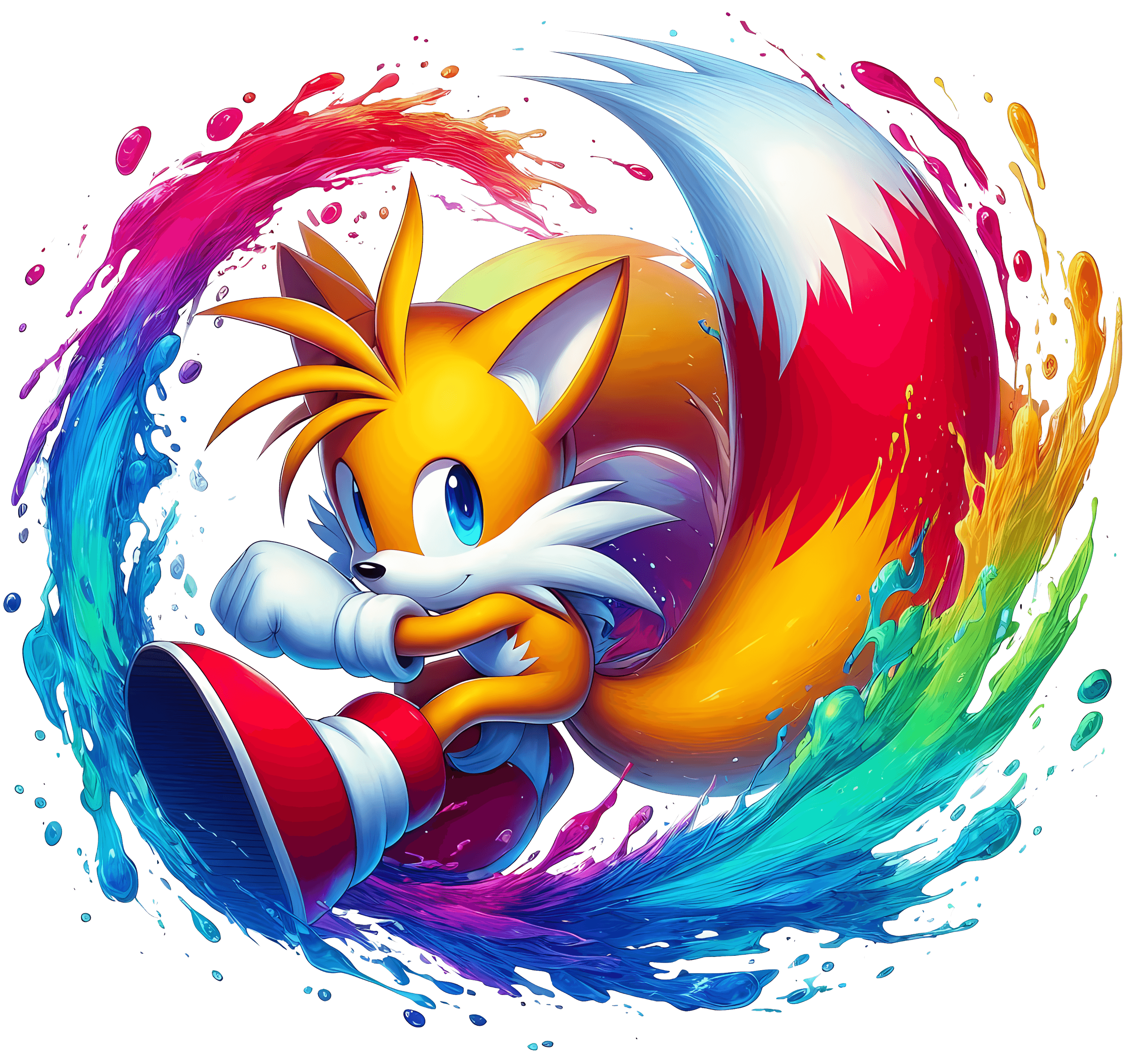 Tails in Color Drip Circle DTF (direct-to-film) Transfer – Twisted ...