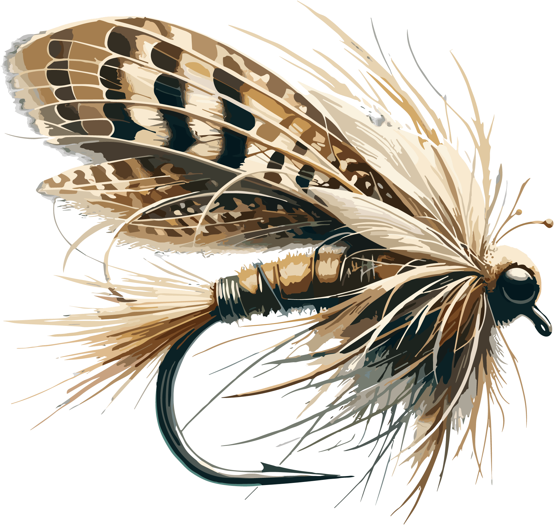 Tan Color Fly Fishing Lure DTF (direct-to-film) Transfer – Twisted ...