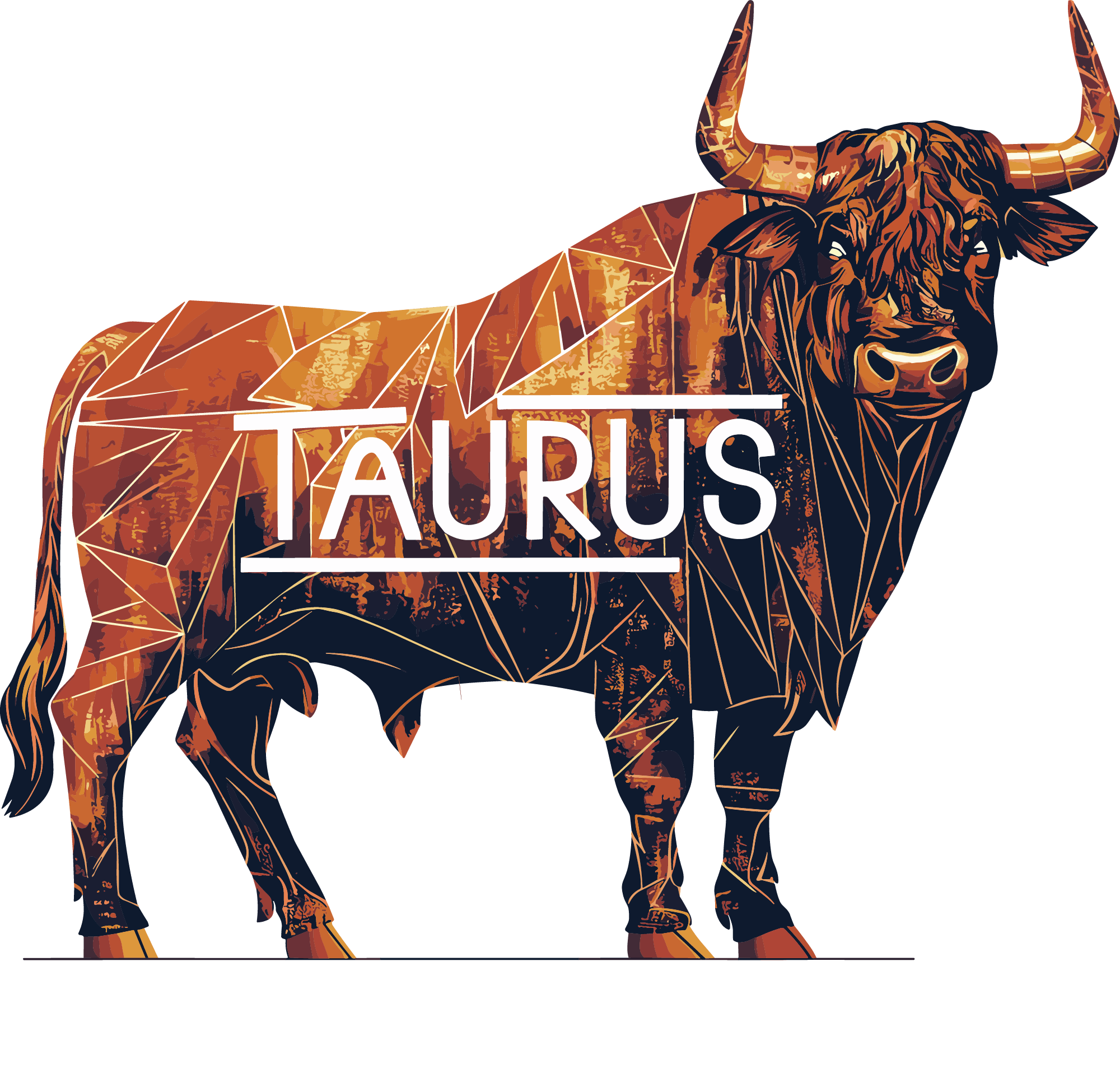 Taurus Bull Brown & Gold DTF (direct-to-film) Transfer – Twisted Image ...