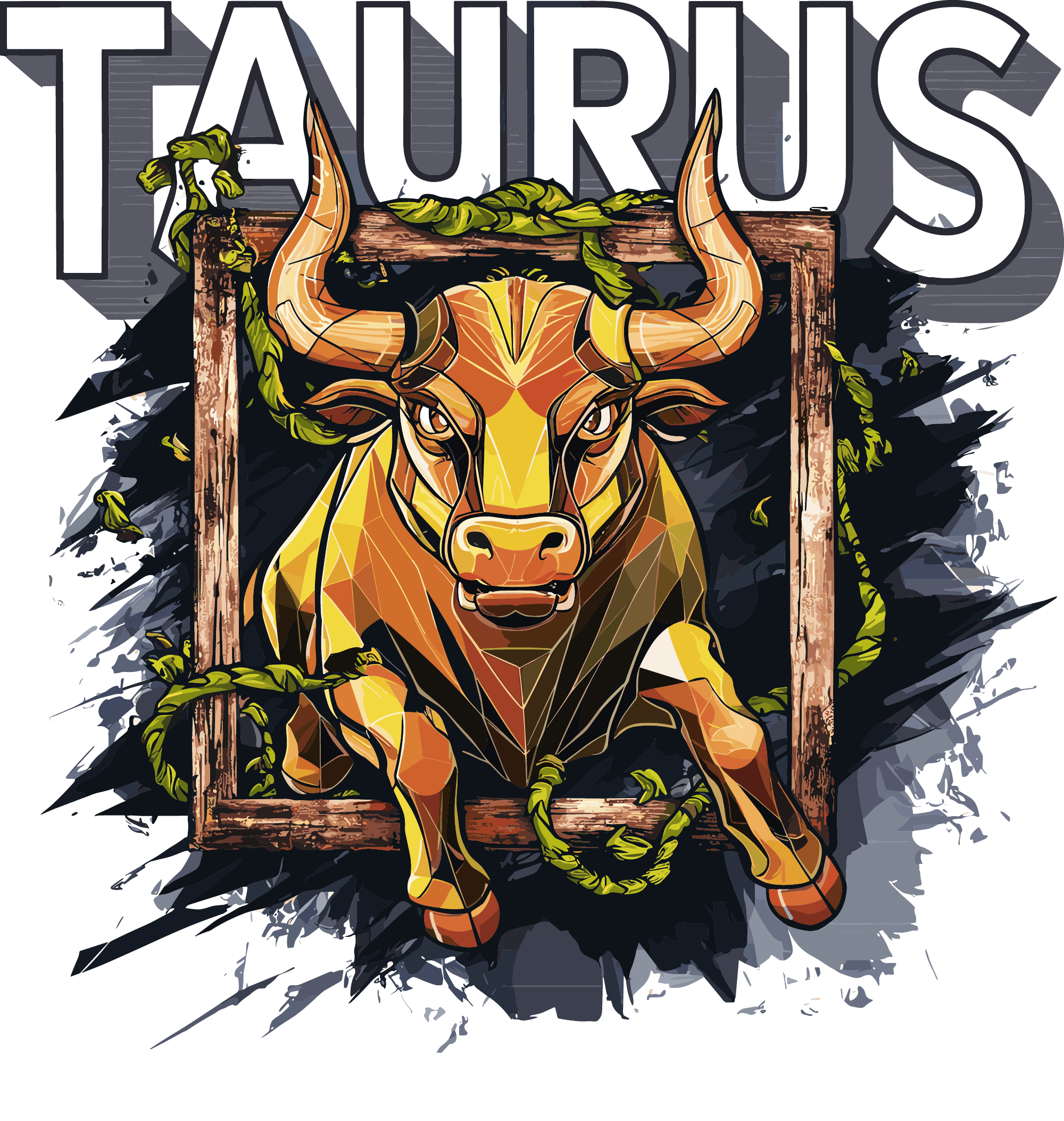 Taurus Bull Busting Out DTF (direct-to-film) Transfer – Twisted Image ...