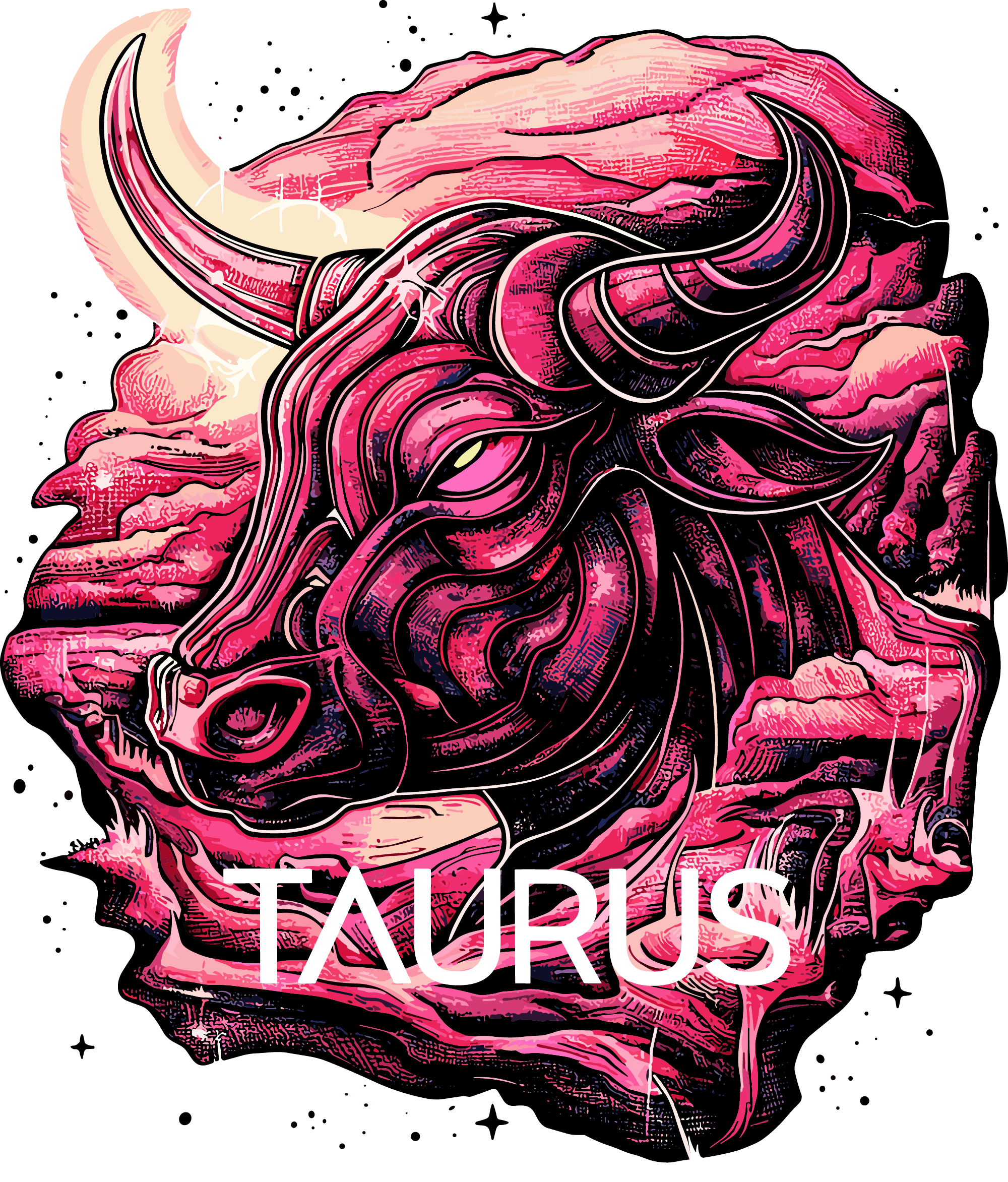 Taurus Pink Bull DTF (direct-to-film) Transfer – Twisted Image Transfers