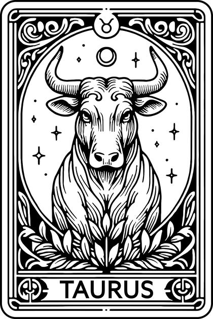 Taurus Tarot Card Zodiac DTF (direct-to-film) Transfer – Twisted Image ...