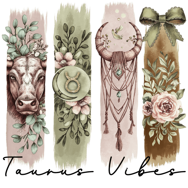 Taurus Vibes 4 Brush Strokes DTF (direct-to-film) Transfer – Twisted ...