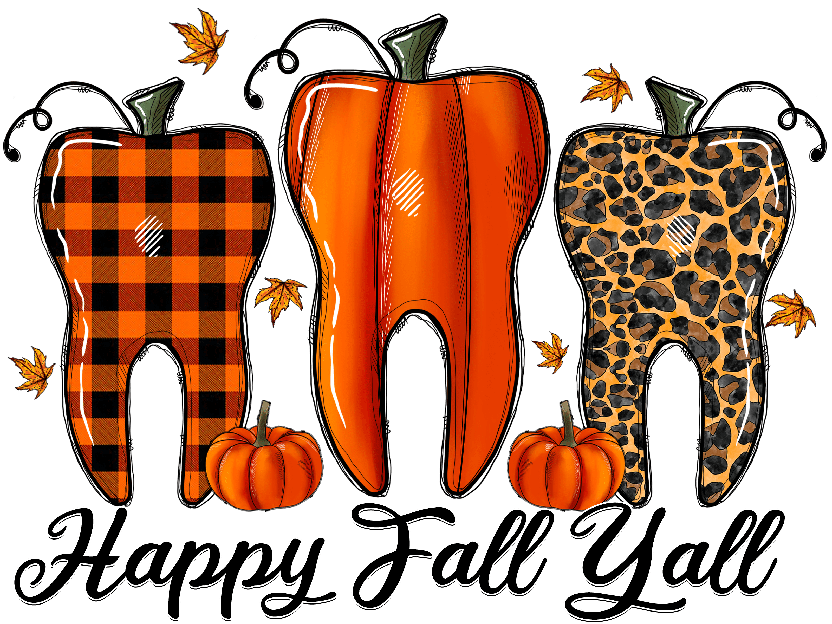 Teeth Fall DTF (direct-to-film) Transfer – Twisted Image Transfers