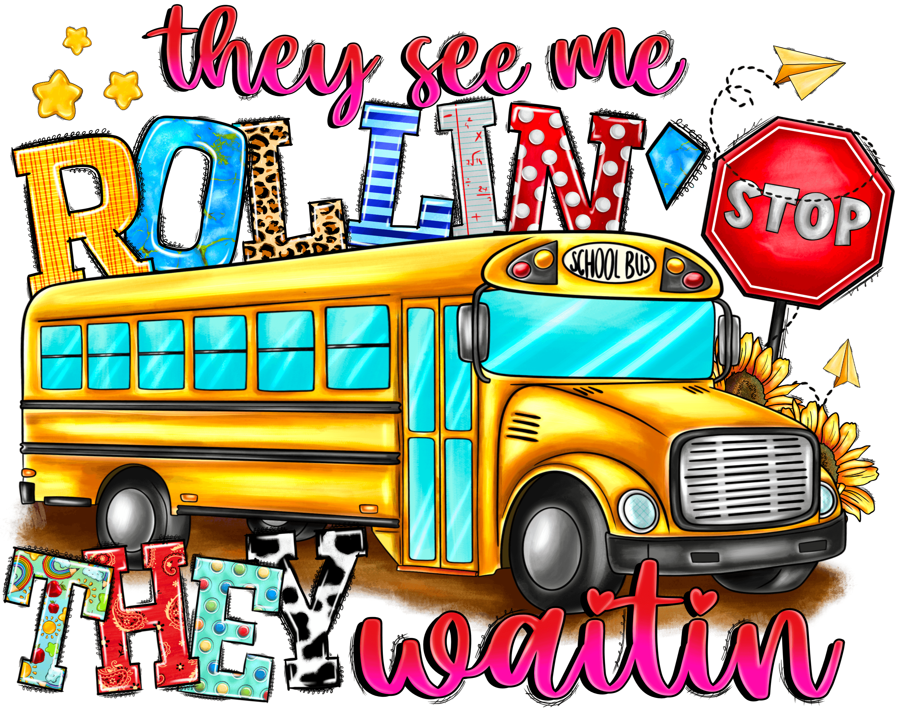 They See Me Rolling Bus DTF (direct-to-film) Transfer – Twisted Image ...