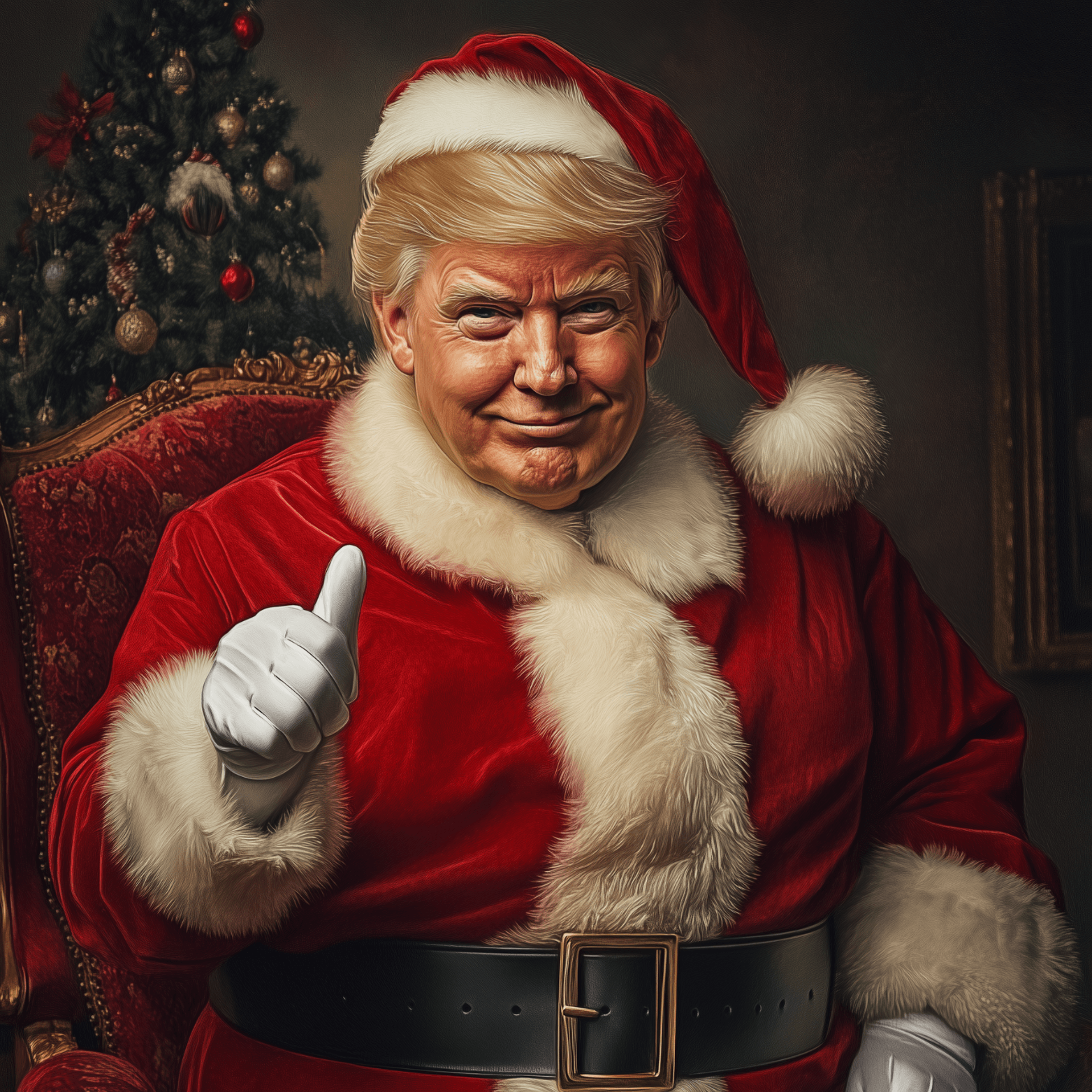 Thumbs up Trump in Santa Suit DTF (direct-to-film) Transfer – Twisted ...