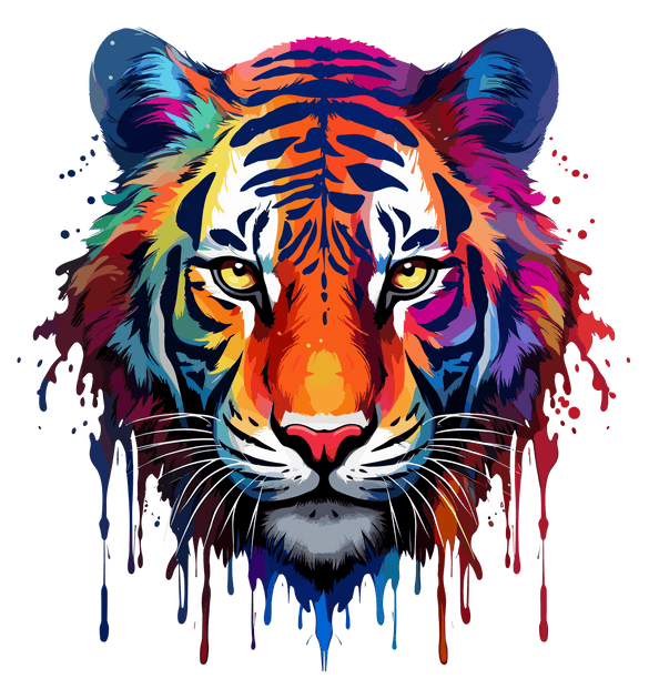Tiger Color Drip Colorful DTF (direct-to-film) Transfer – Twisted Image ...