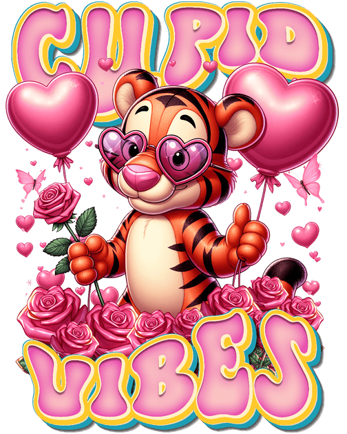 Tigger With Rose Cupid Vibes DTF (direct-to-film) Transfer – Twisted ...