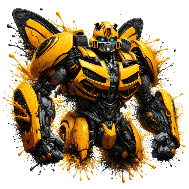 Transformer Yellow & Black Color Drip DTF (direct-to-film) Transfer ...