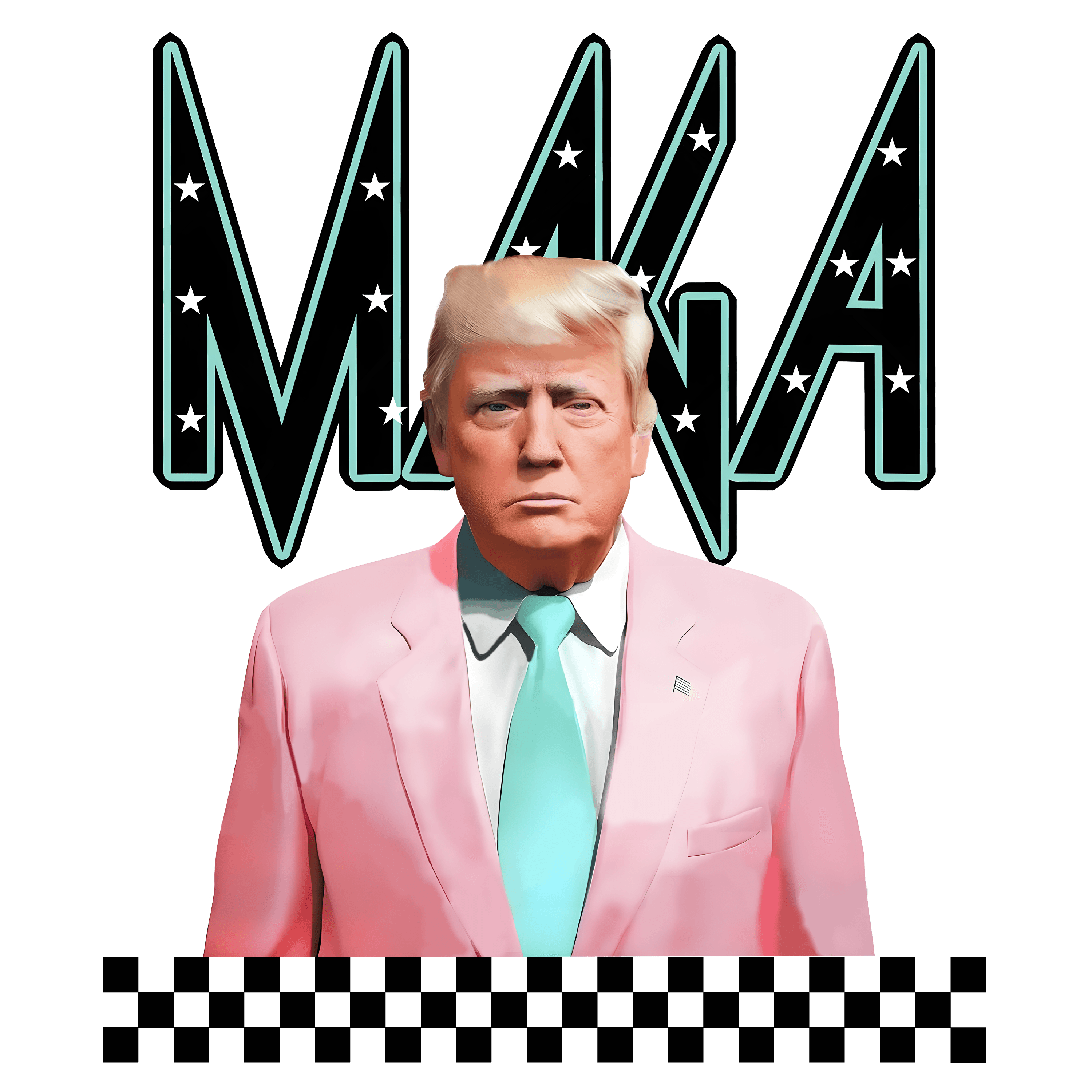 Trump Pink Jacket & Blue Tie DTF (direct-to-film) Transfer – Twisted ...