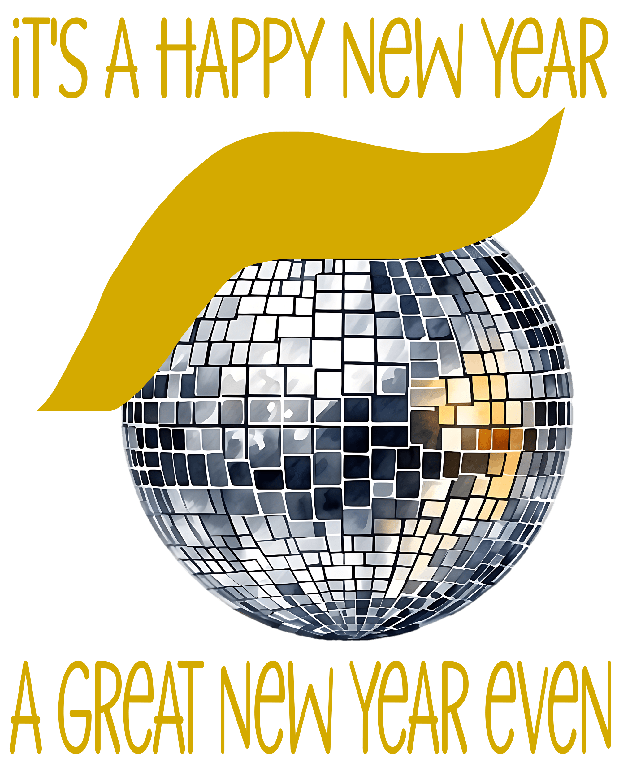 Trump Style Disco Ball with Yellow Text DTF (direct-to-film) Transfer ...