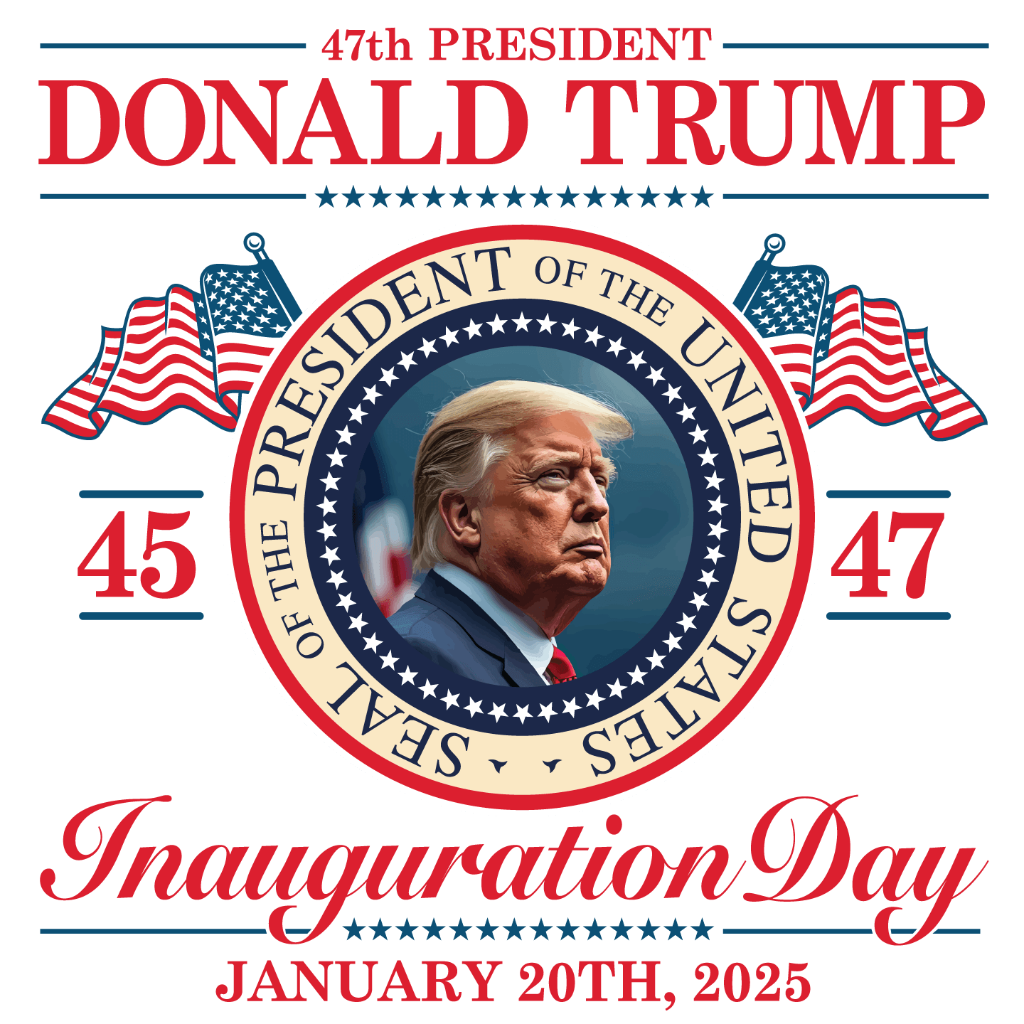 Trump on Stamp Inauguration Day DTF (direct-to-film) Transfer – Twisted ...