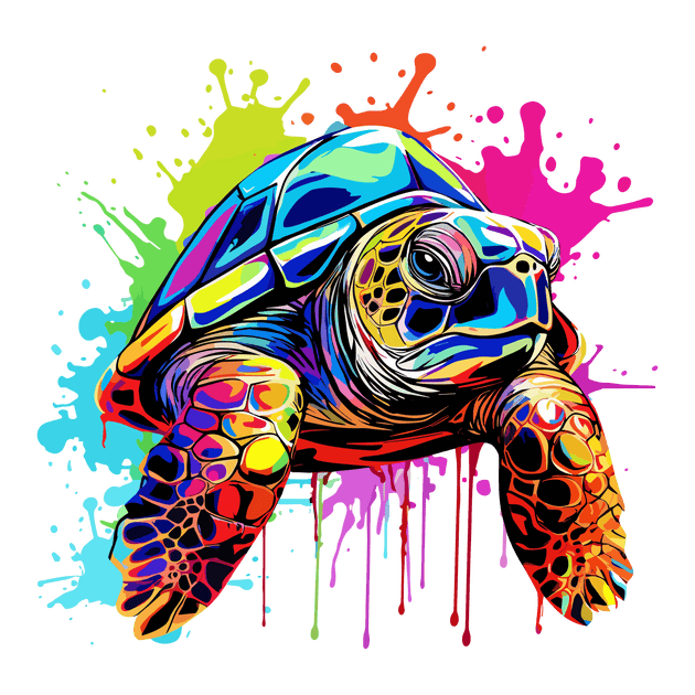 Turtle Color Drip DTF (direct-to-film) Transfer – Twisted Image Transfers