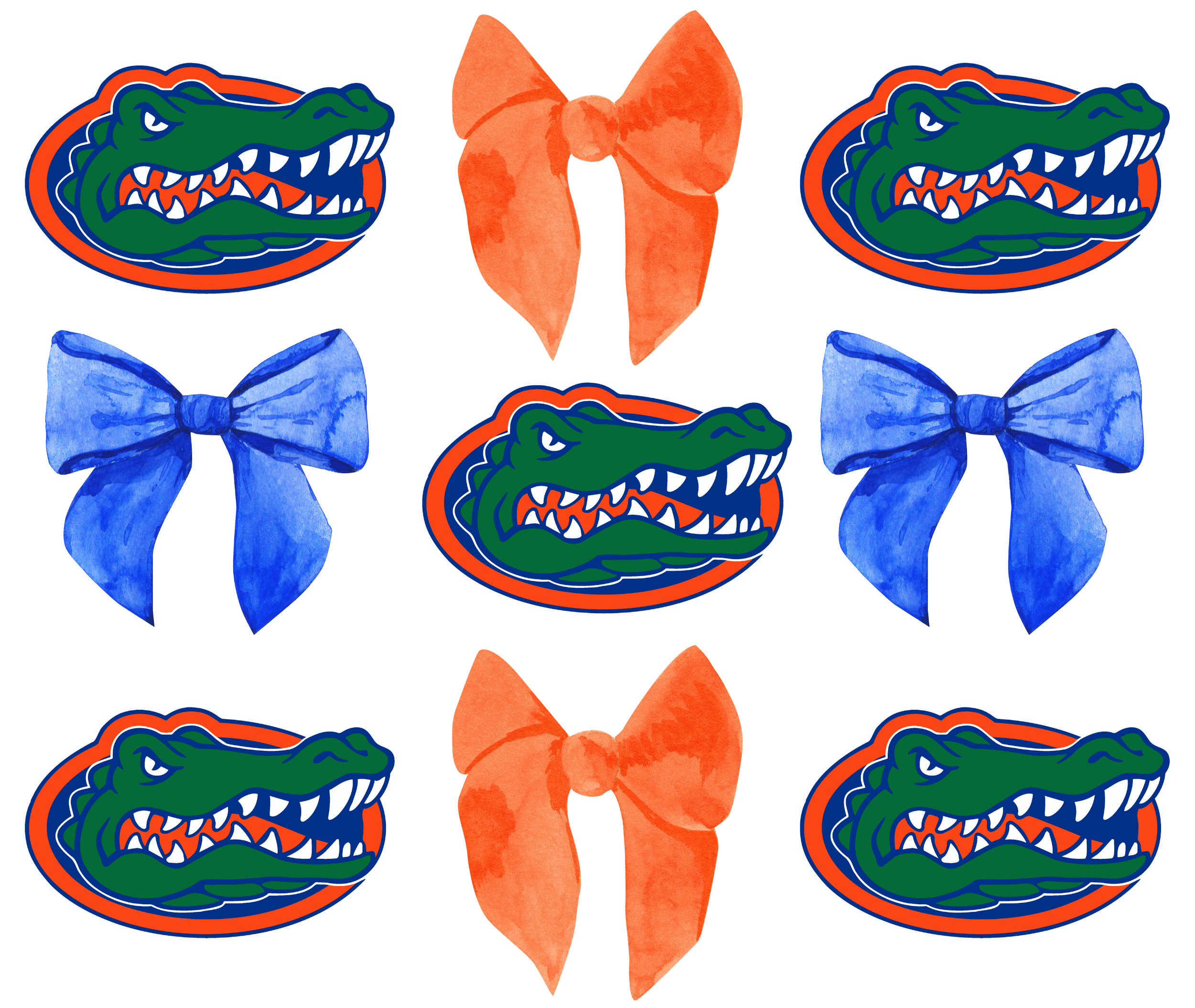 UF Gators & Bows DTF (direct-to-film) Transfer – Twisted Image Transfers