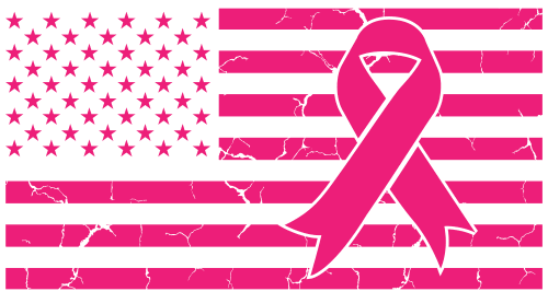 USA Flag Breast Cancer Awareness-01 DTF (direct-to-film) Transfer ...