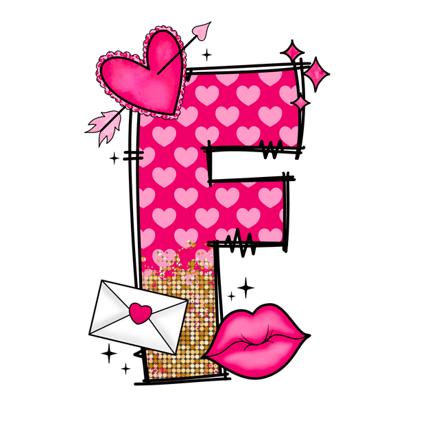 Valentine_s Day Letter F DTF (direct-to-film) Transfer – Twisted Image ...