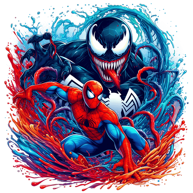 Venom & Spiderman Color Drip DTF (direct-to-film) Transfer – Twisted ...