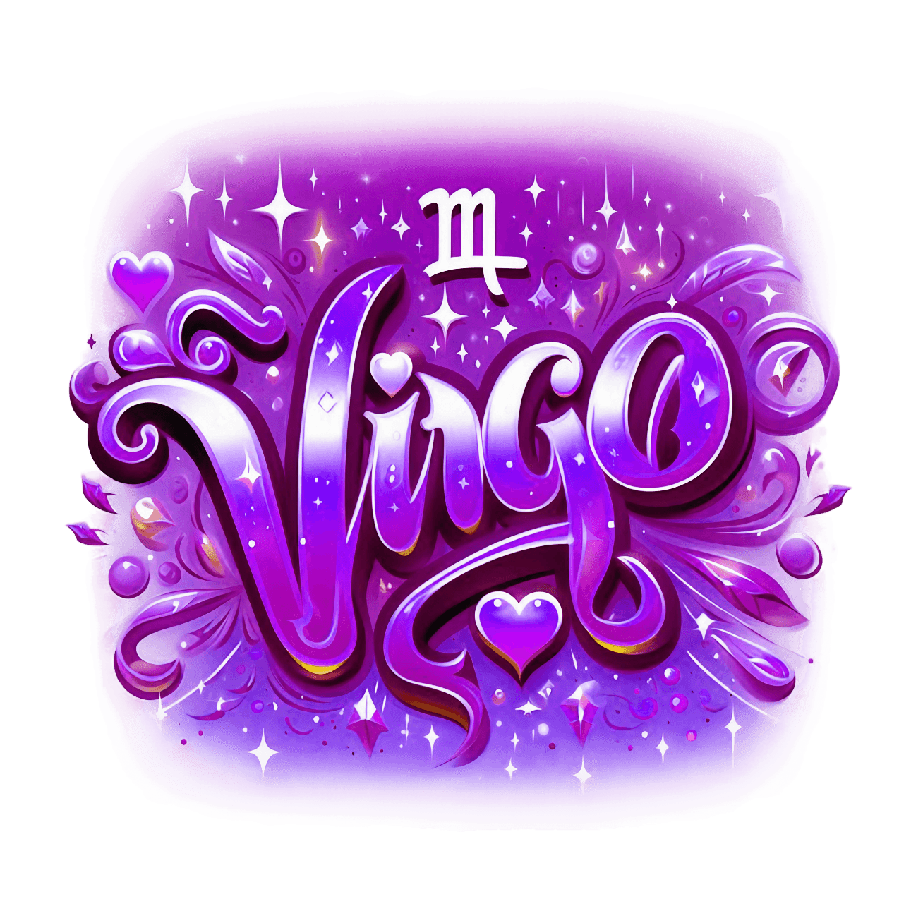 Virgo 1 Purple Zodiac DTF (direct-to-film) Transfer – Twisted Image ...