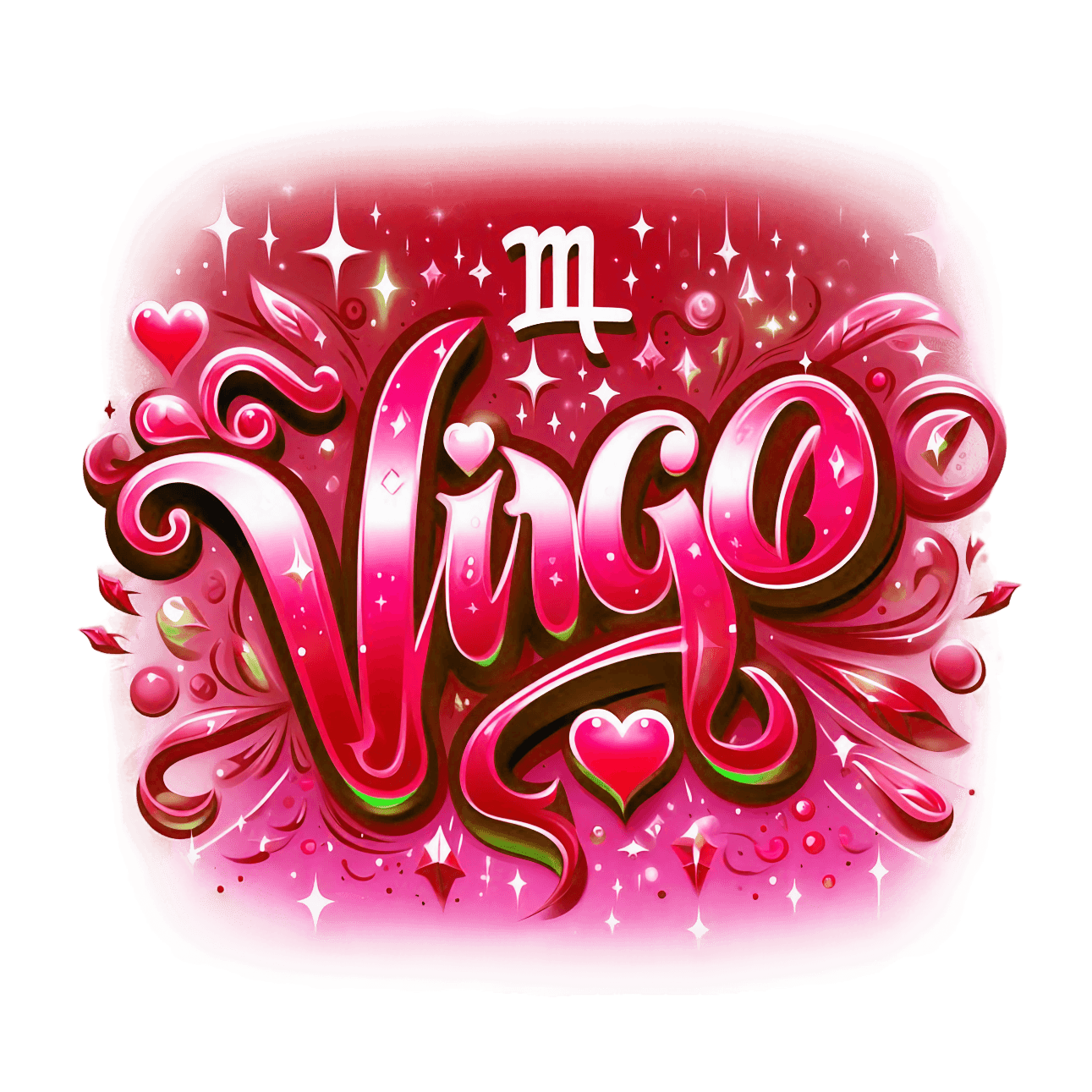 Virgo 1 Red Zodiac DTF (direct-to-film) Transfer – Twisted Image Transfers