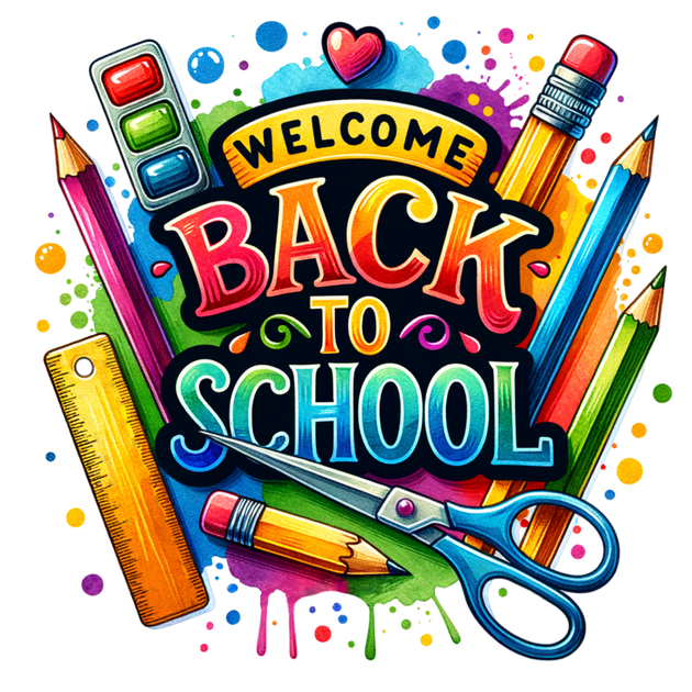 Welcome Back to School Supplies Color Drip DTF (direct-to-film) Transfer – Twisted Image Transfers