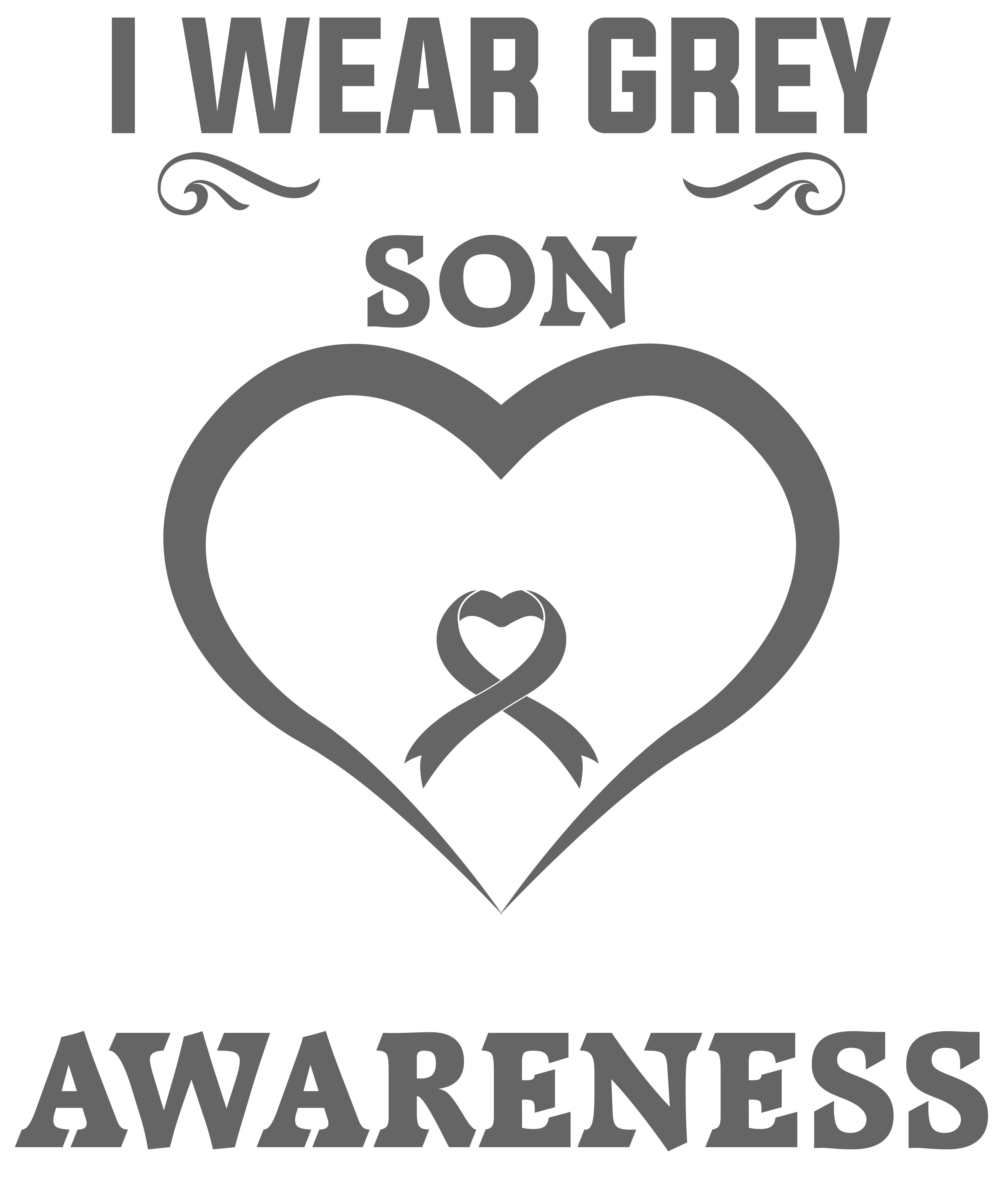 White Font I Wear Grey for My Son DTF (direct to film) Transfer ...