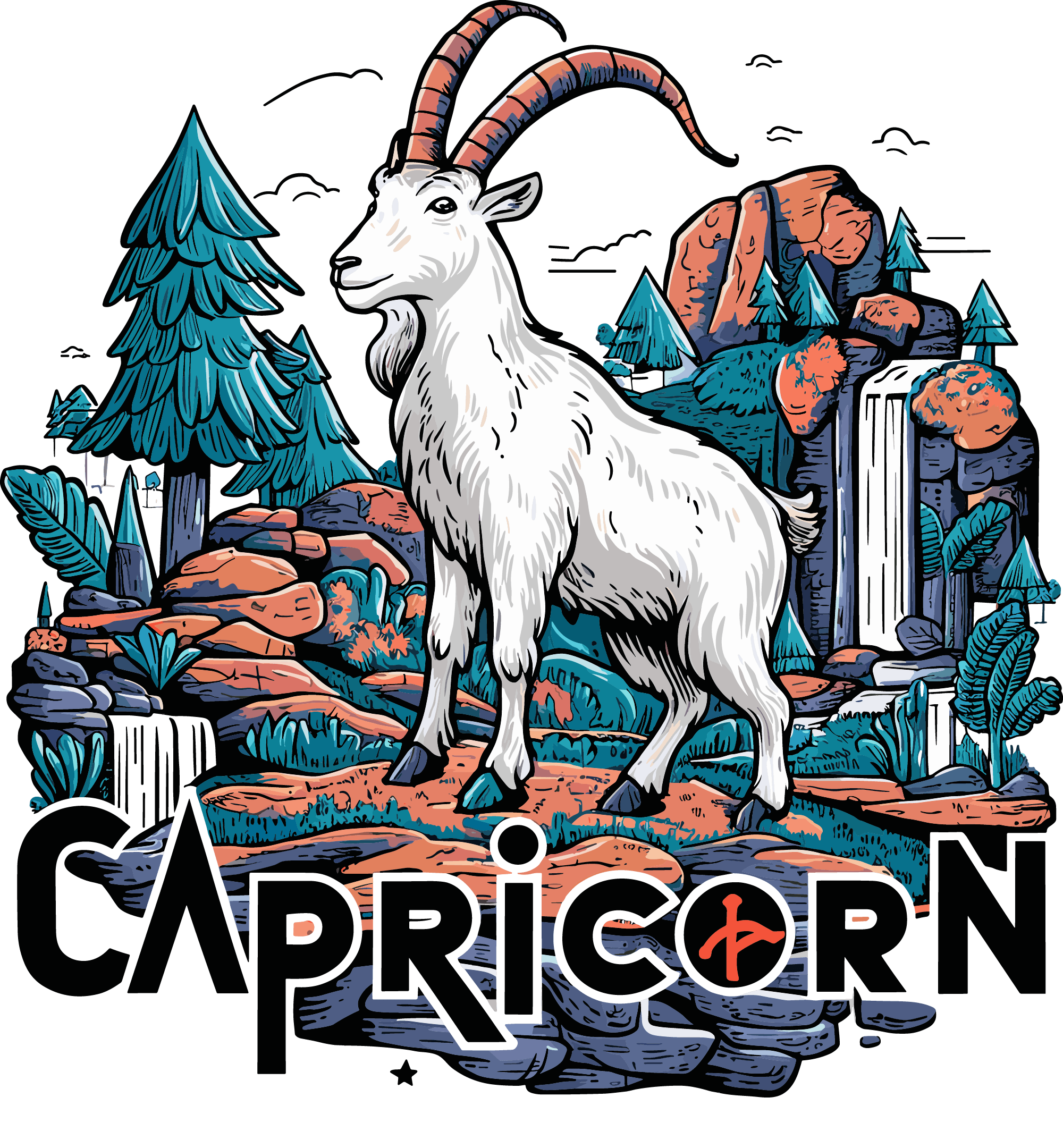 White Goat Standing Tall DTF (direct-to-film) Transfer – Twisted Image ...