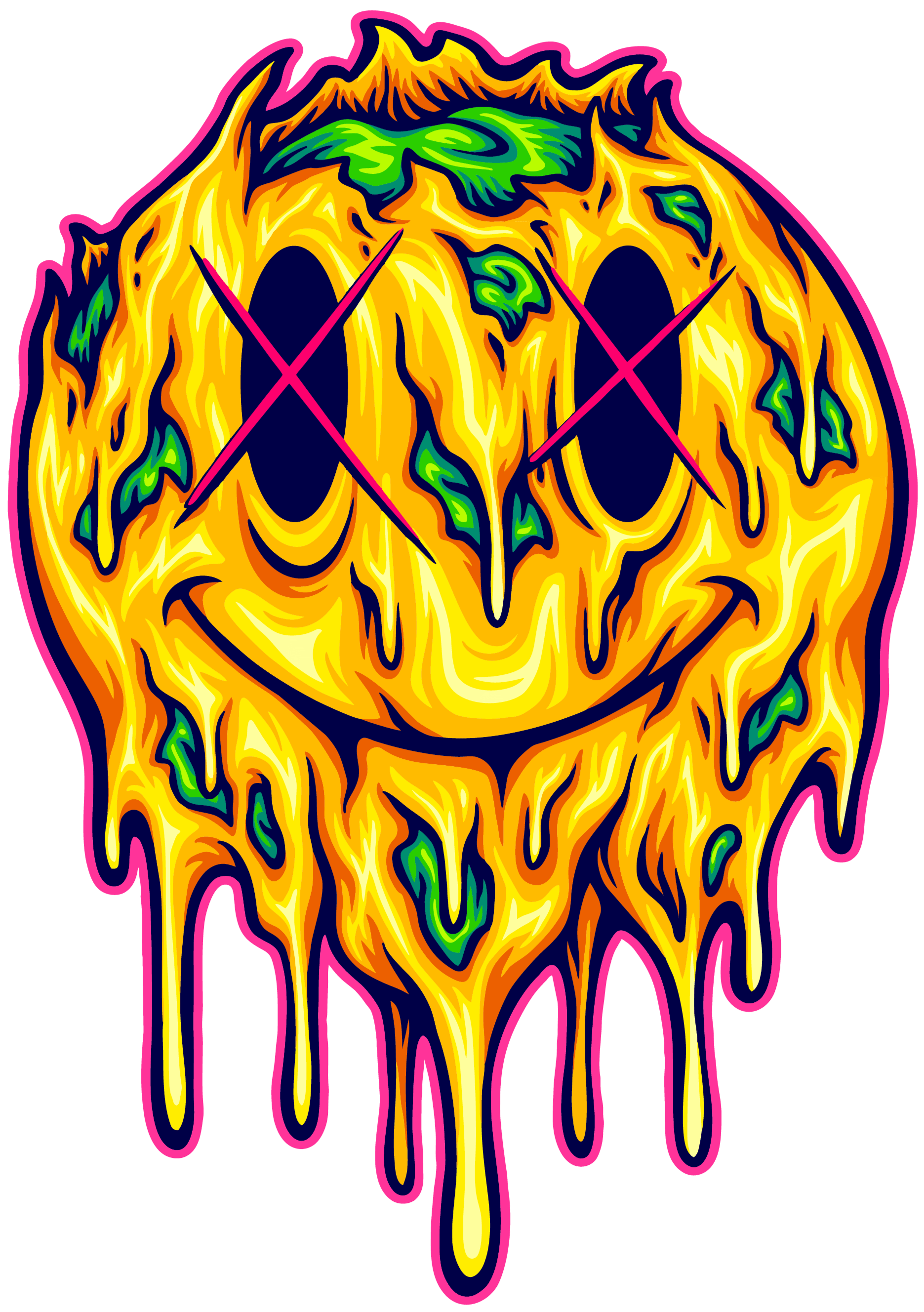 Yellow Emoji Color Drip DTF (direct-to-film) Transfer – Twisted Image ...