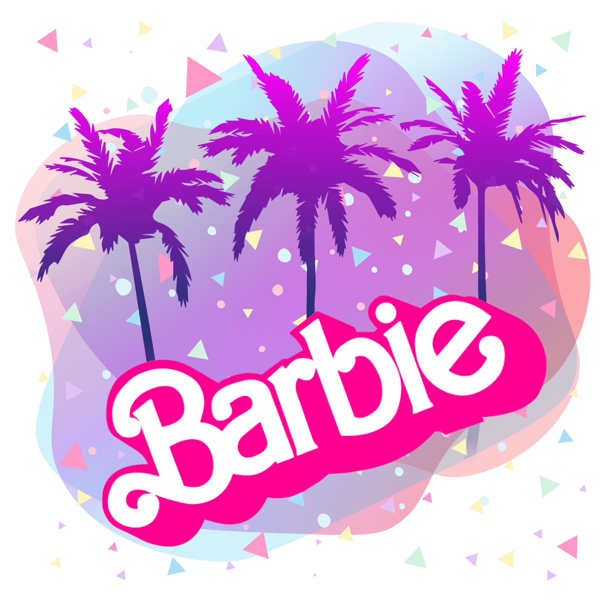 Barbie with Palm Trees DTF (direct-to-film) Transfer – Twisted Image ...