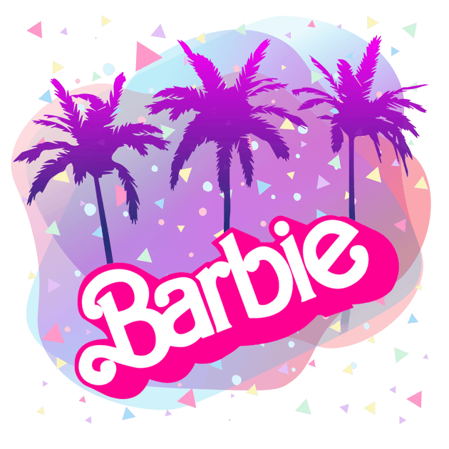 Barbie with Palm Trees DTF (direct-to-film) Transfer – Twisted Image ...