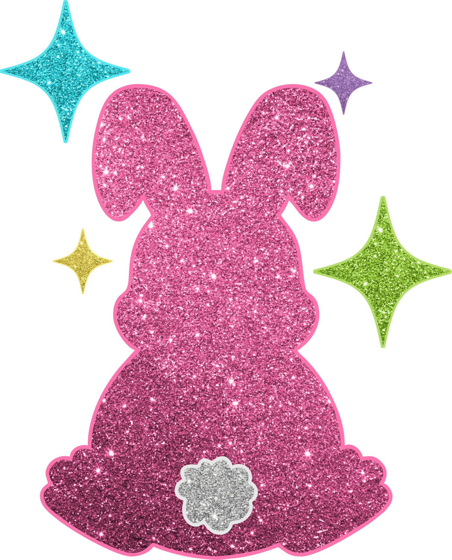 Easter Bunny in Faux Glitter DTF (direct-to-film) Transfer – Twisted ...