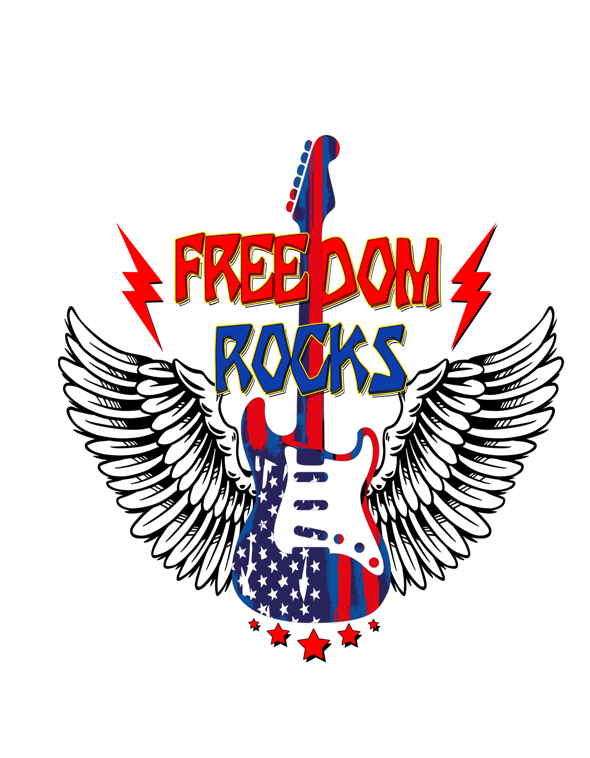 July 4th (Freedom Rocks Guitar) DTF (direct-to-film) Transfer – Twisted ...