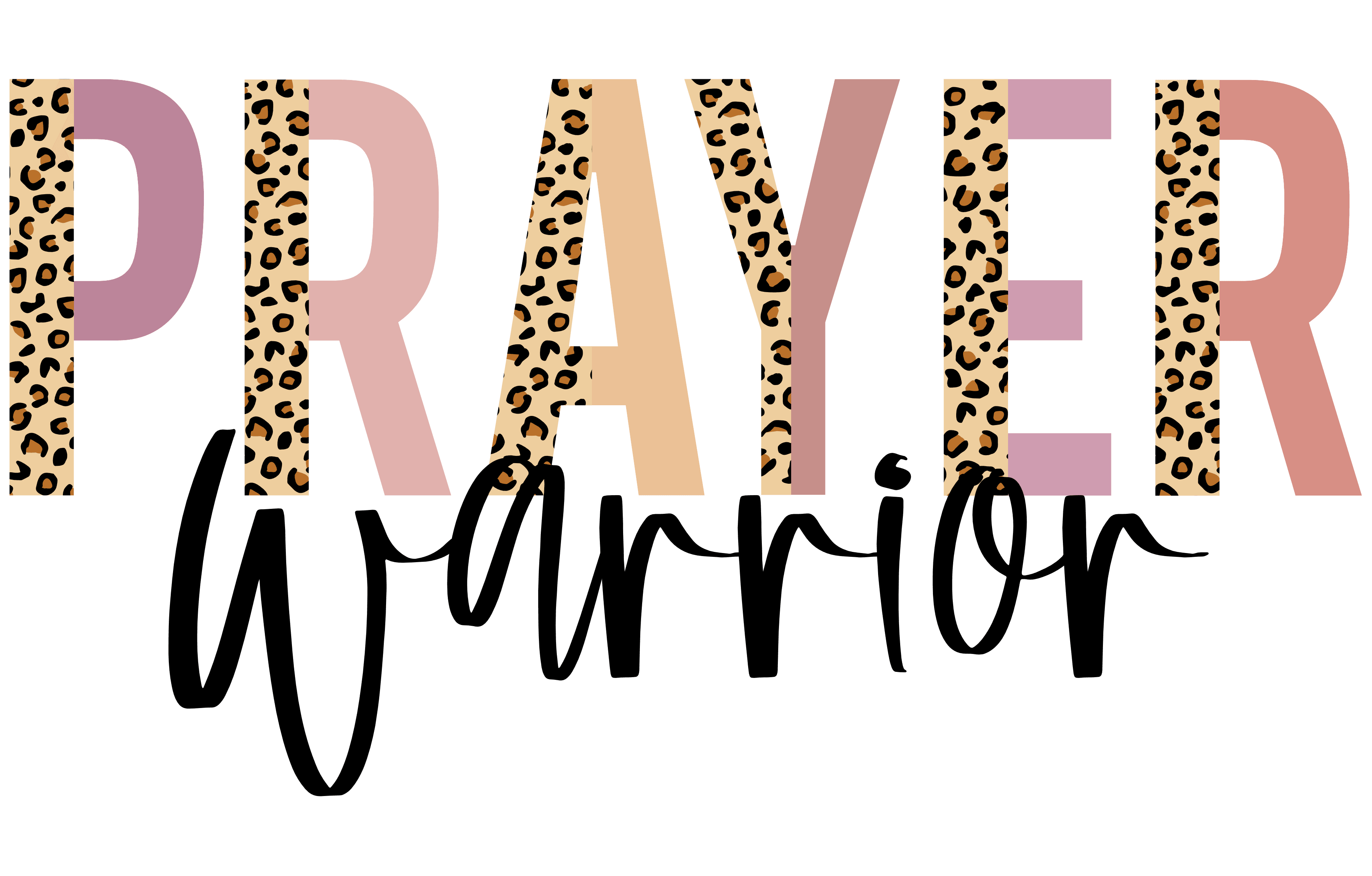 Religion (Pray Warrior (Leopard + Pastel) DTF (direct-to-film) Transfer ...