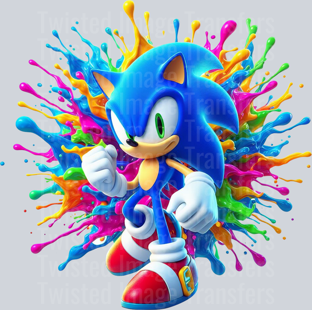 Color Drip Sonic Colorful 3 DTF (direct-to-film) Transfer – Twisted ...