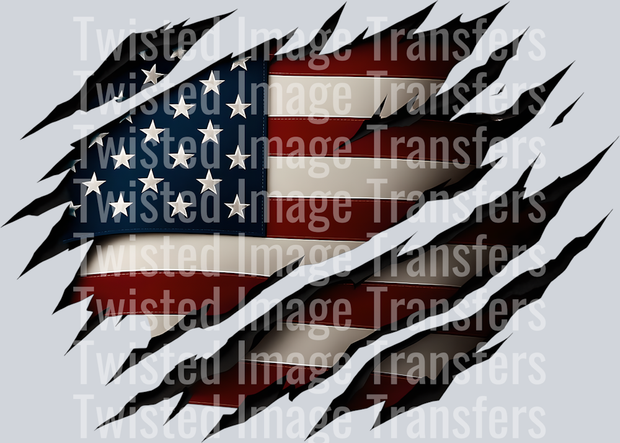 Shredded USA Flag DTF (direct-to-film) Transfer – Twisted Image Transfers