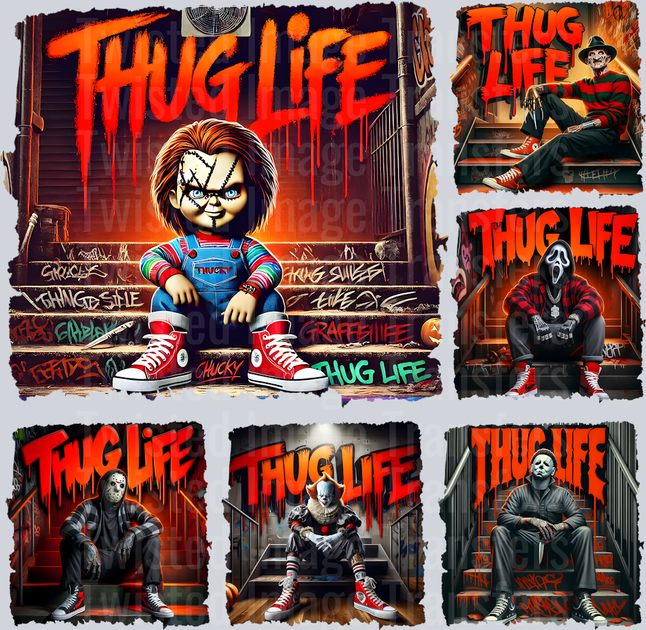 Multiple Thug Life Halloween DTF (direct-to-film) Transfer – Twisted ...