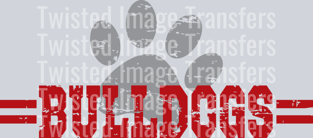 Distressed Bulldogs & Paw Print DTF (direct-to-film) Transfer – Twisted ...