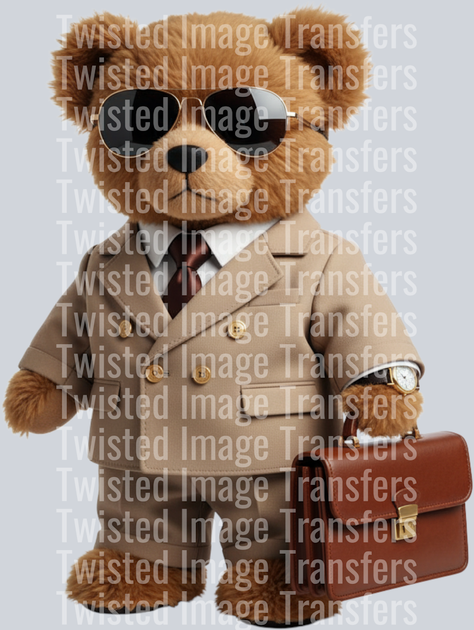 Business Teddy Bear DTF (direct-to-film) Transfer – Twisted Image Transfers