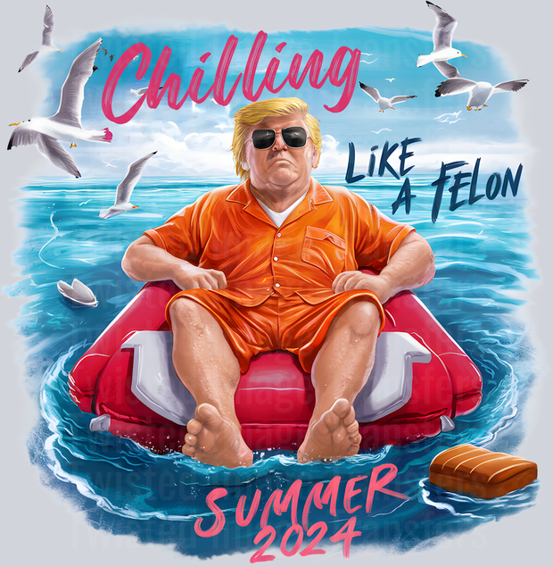 Trump Chillin like a felon summer 2024 DTF (direct-to-film) Transfer ...