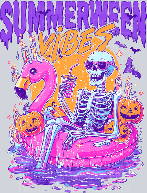 Summerween Skeleton In Float DTF (direct-to-film) Transfer – Twisted ...