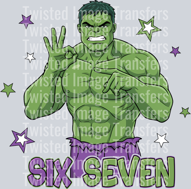 Hulk Six Seven DTF (direct-to-film) Transfer – Twisted Image Transfers