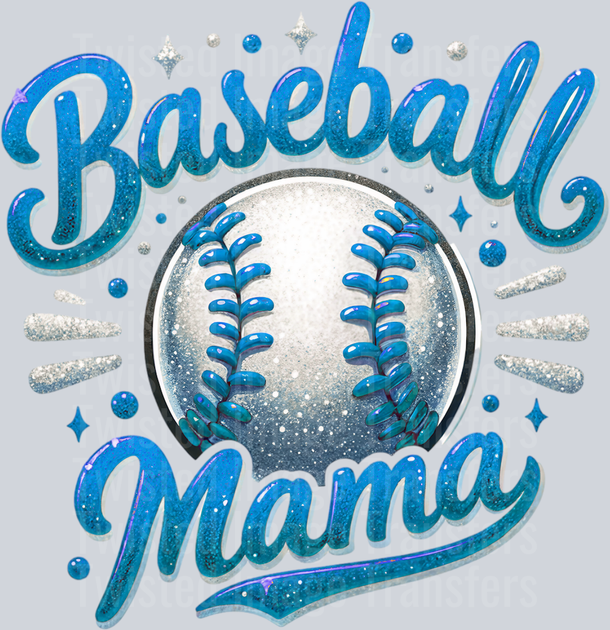 Baseball Mama Sparkling Blue – Twisted Image Transfers
