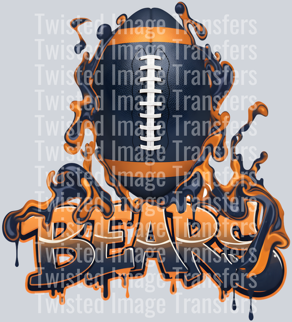 Color Drip Bears Football DTF (direct-to-film) Transfer – Twisted Image ...