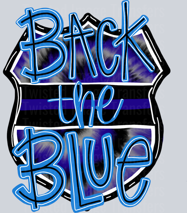 Back the Blue Badge Police Officer DTF (direct-to-film) Transfer ...