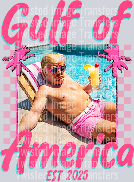 Trump Tanning in Pink Gulf of America DTF (direct-to-film) Transfer ...